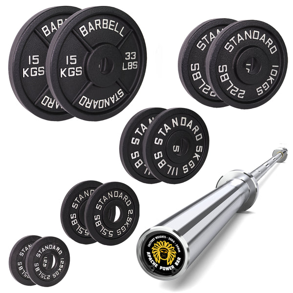67.5kg Cast Iron Plate Set With Barbell