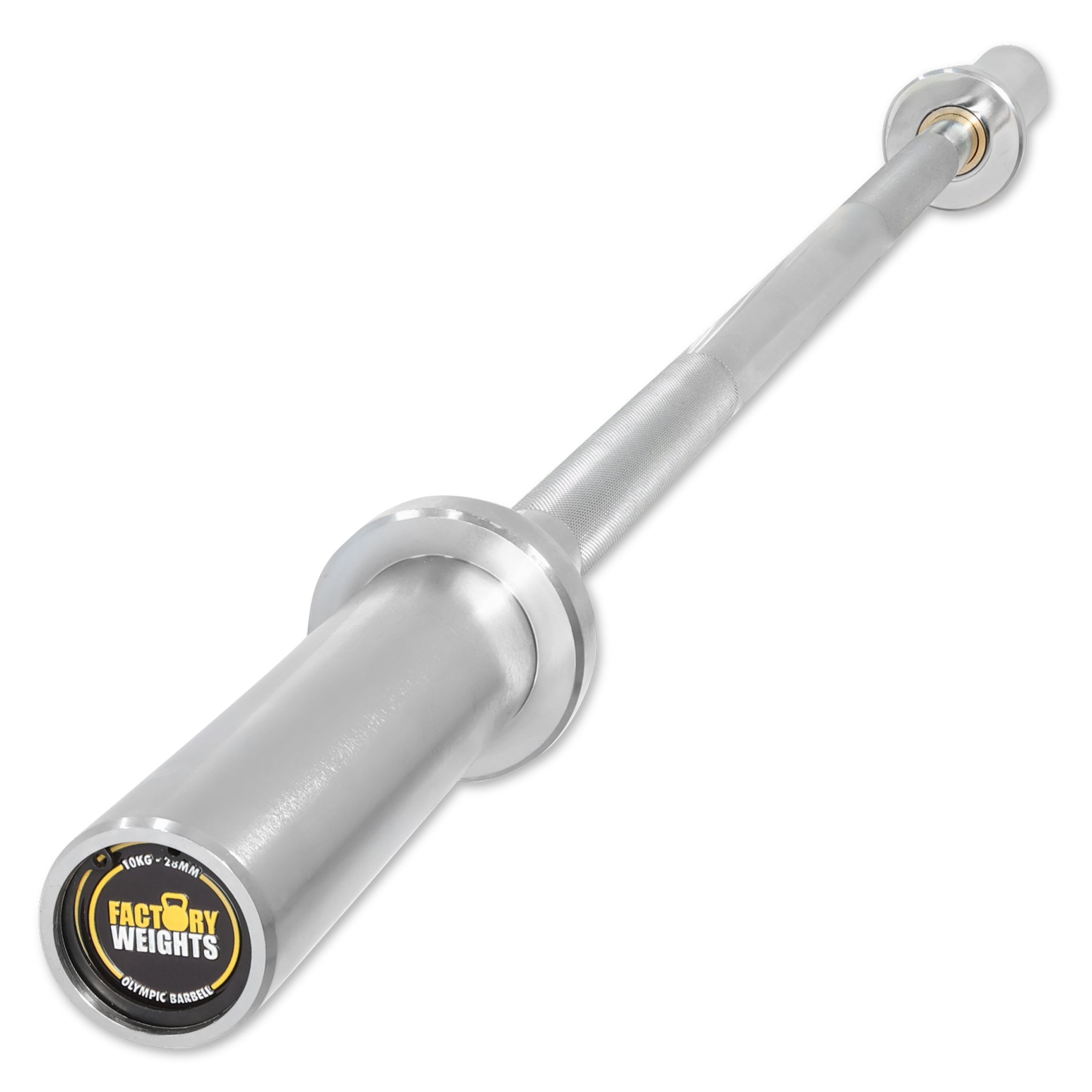 Solid Steel 4ft Compact Olympic Barbell | Factory Weights