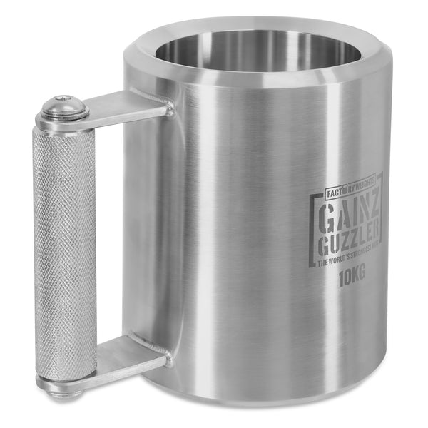 The Gainz Guzzler - 10kg Solid Steel Mug | Factory Weights