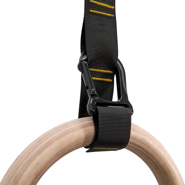 Wooden Gymnastic Rings With Quick-Adjust Straps | Factory Weights