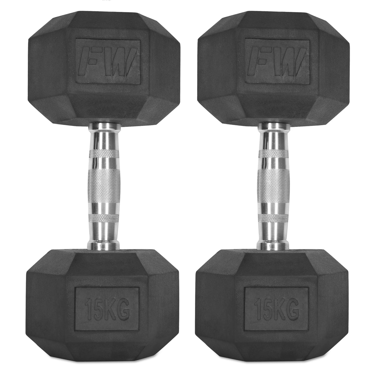 Rubber Hex Dumbbells Pair
