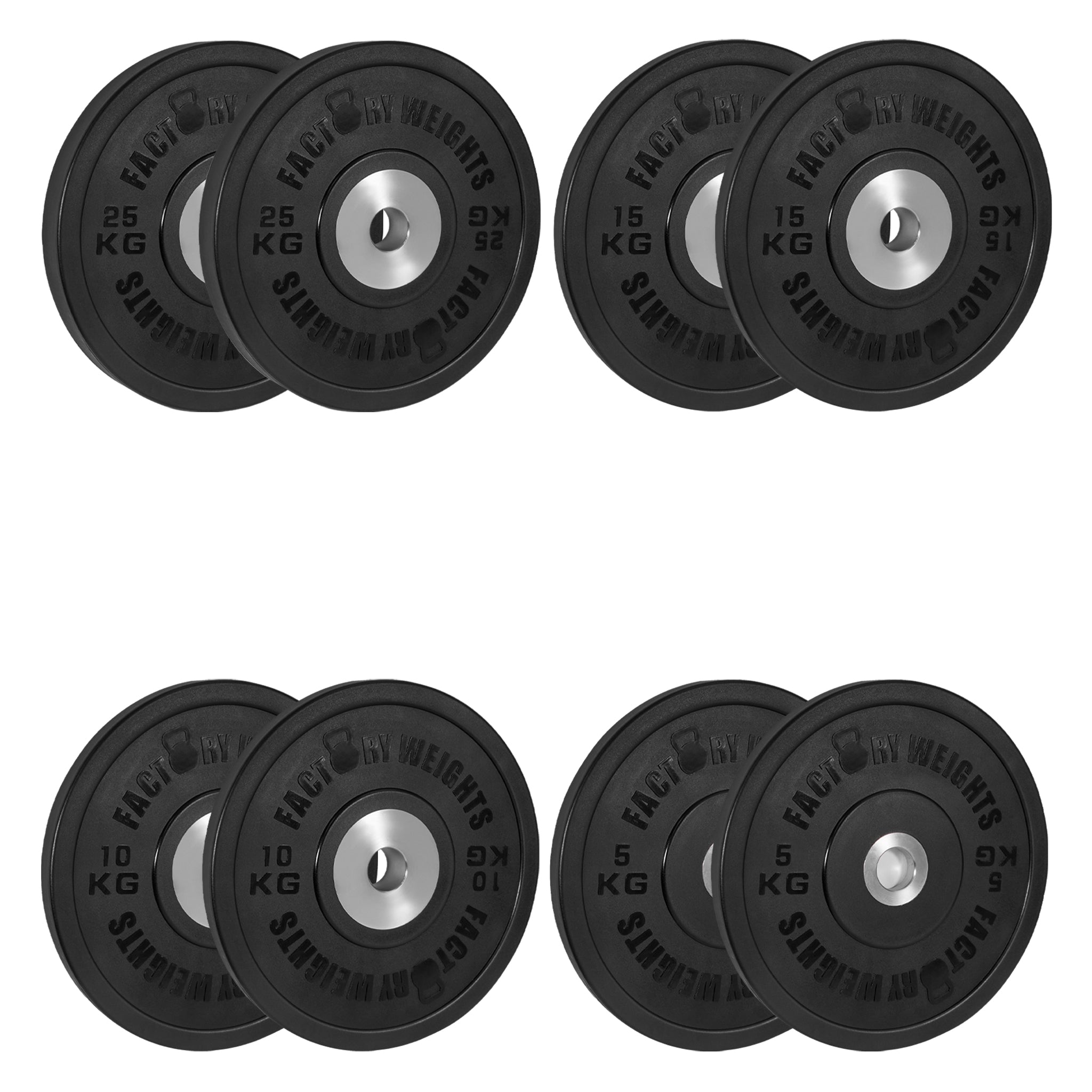 110kg Urethane Bumper Plate Set | Factory Weights